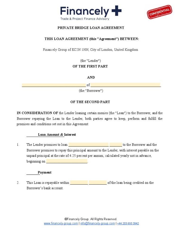 Bridge Loan Agreement | PDF