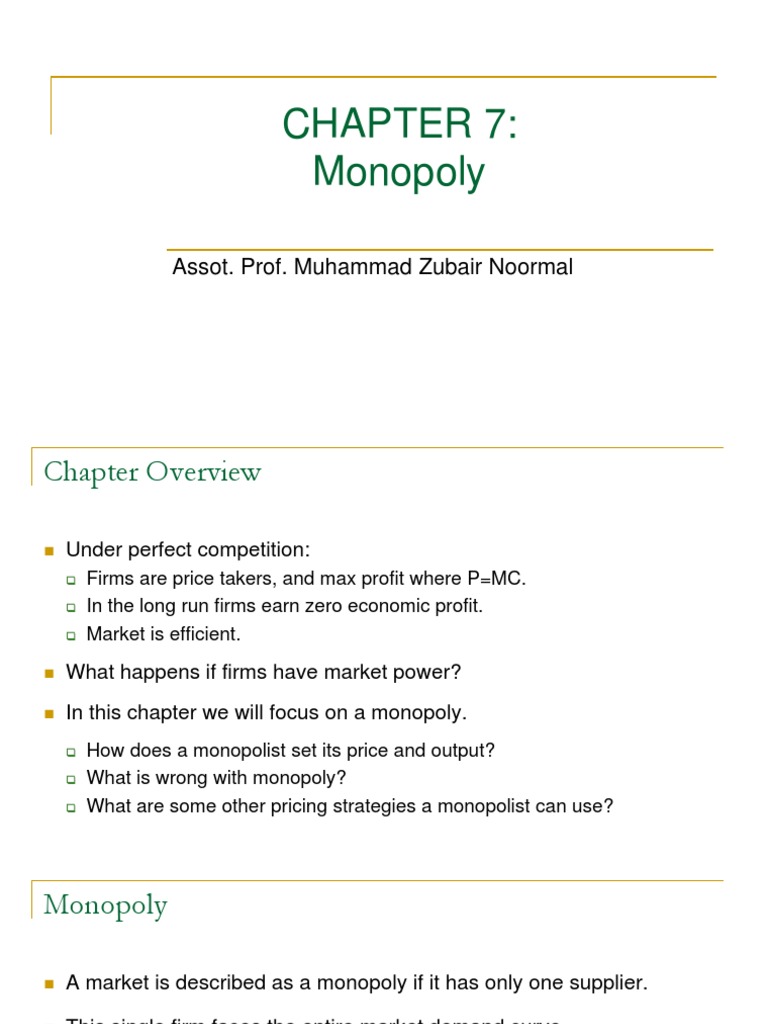 Lec#7 Monopoly and Monopsony | PDF