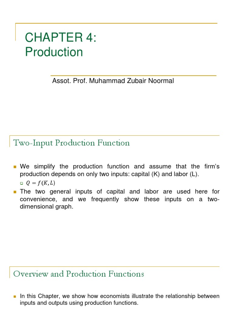 Lec#4 Production PDF | PDF | Production Function | Economics