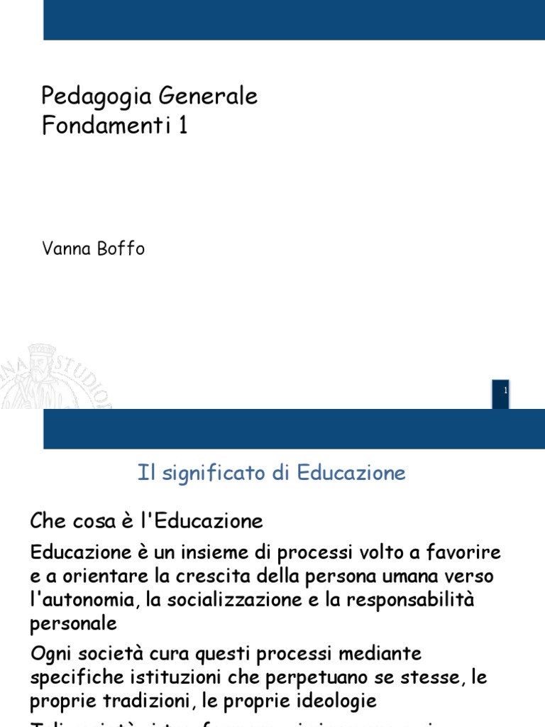 Lezione 1 Pedagogia | PDF