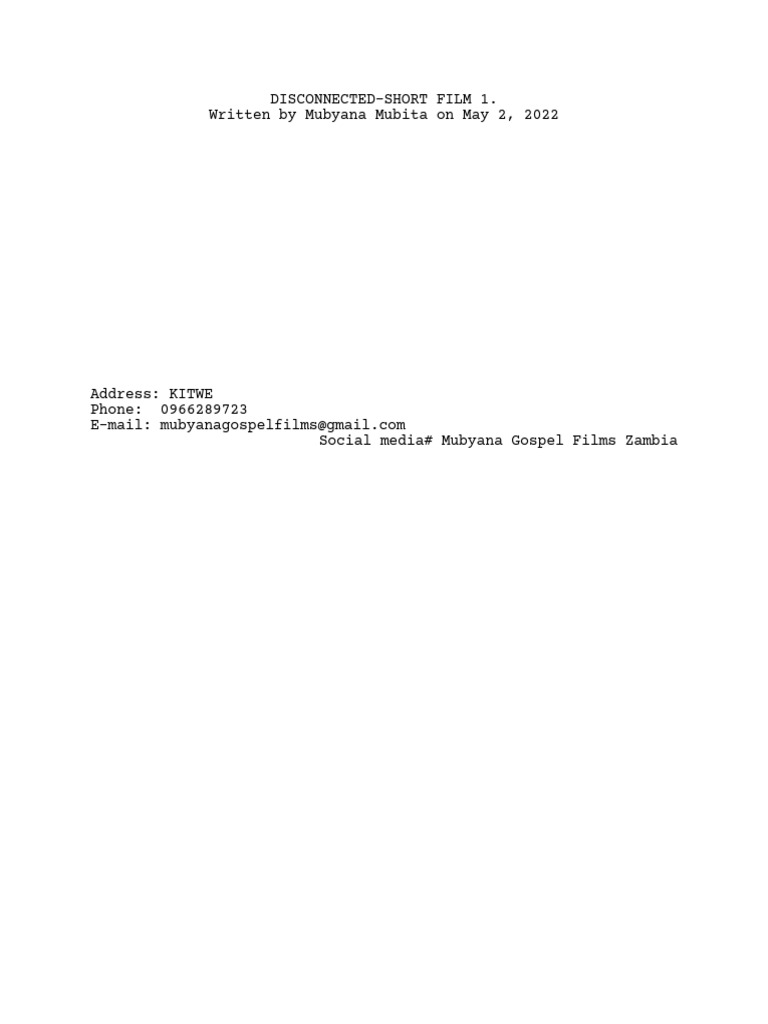 DISCONNECTED-SHORT FILM 1 (Disconnected) | PDF