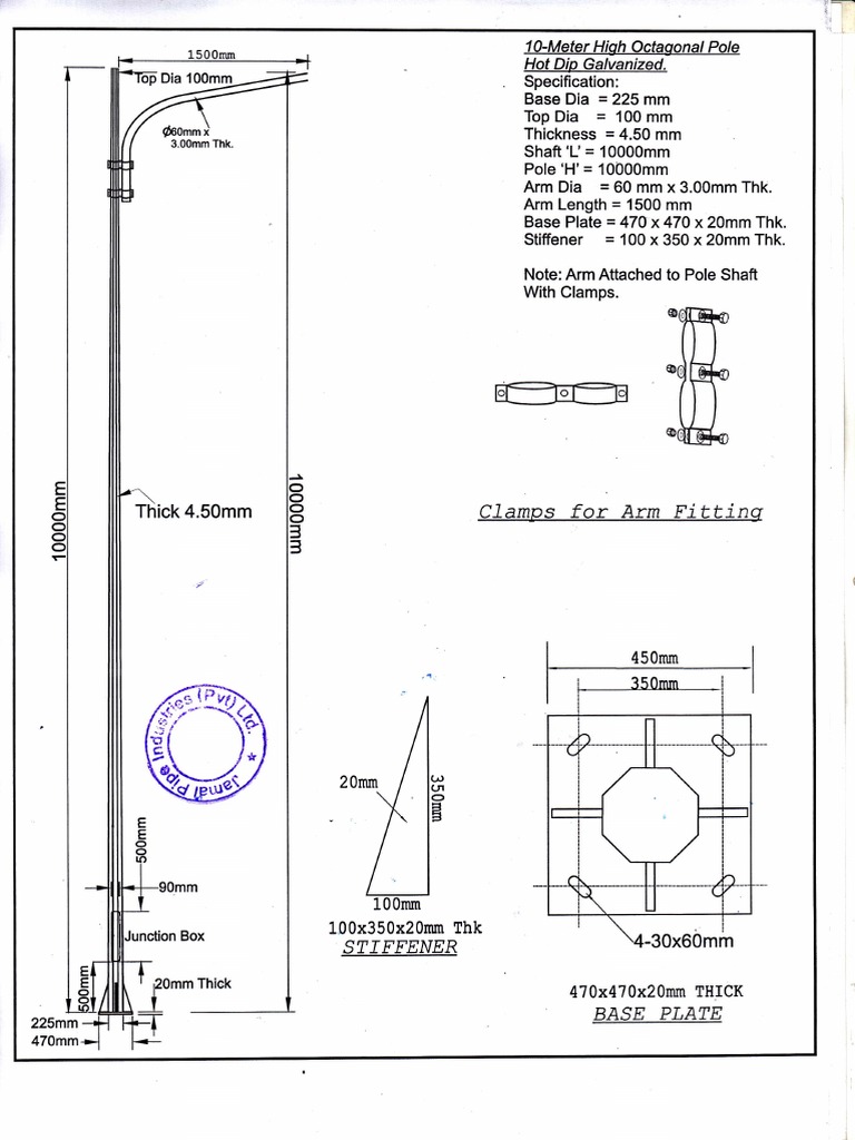 10 Meter High Octagonal Pole | PDF