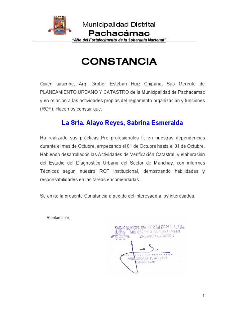 Constancias de Servicio | PDF