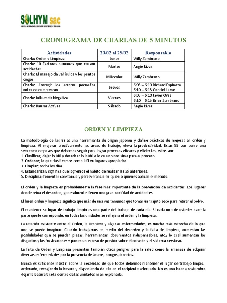 120 Charlas de Seguridad Breves | PDF