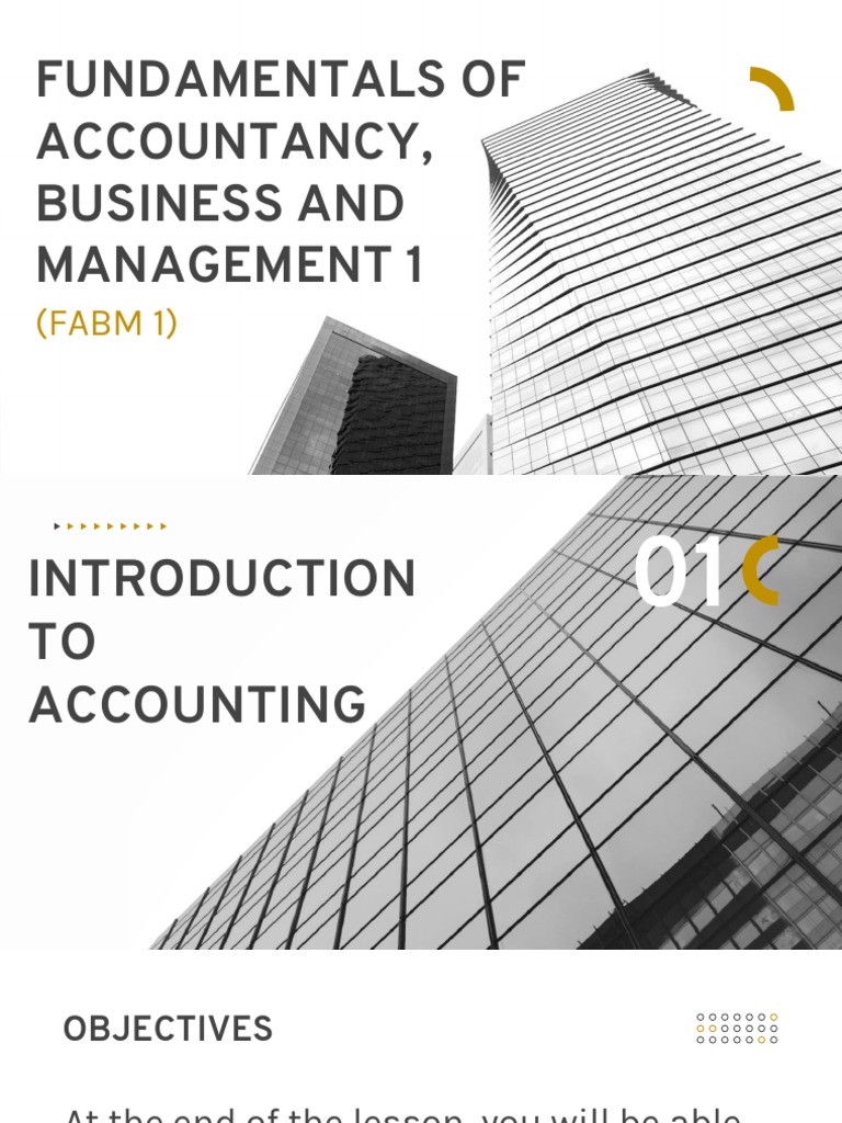 FABM1 Q1 W1.1 IntroductionToAccounting | PDF | Accounting | Accountant