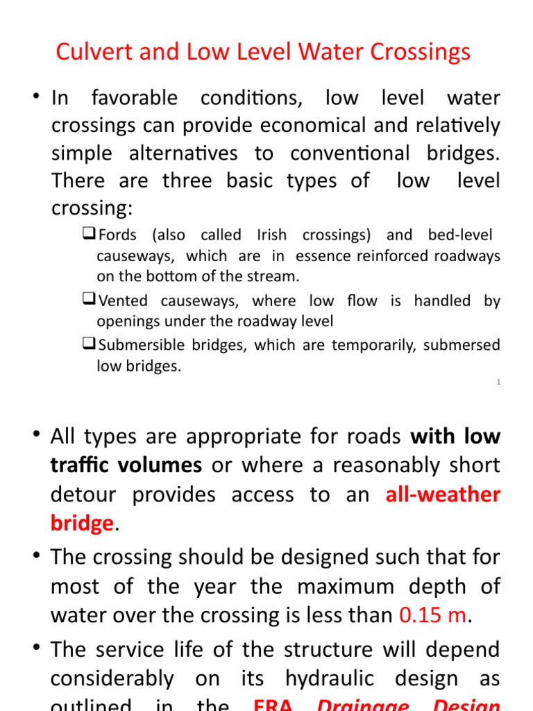 Low Level Water Crossing Designs | PDF | Flood | Stream