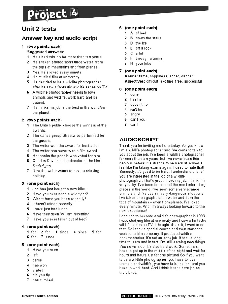Project 4 Unit 2 Test Answers | PDF | Language Arts & Discipline