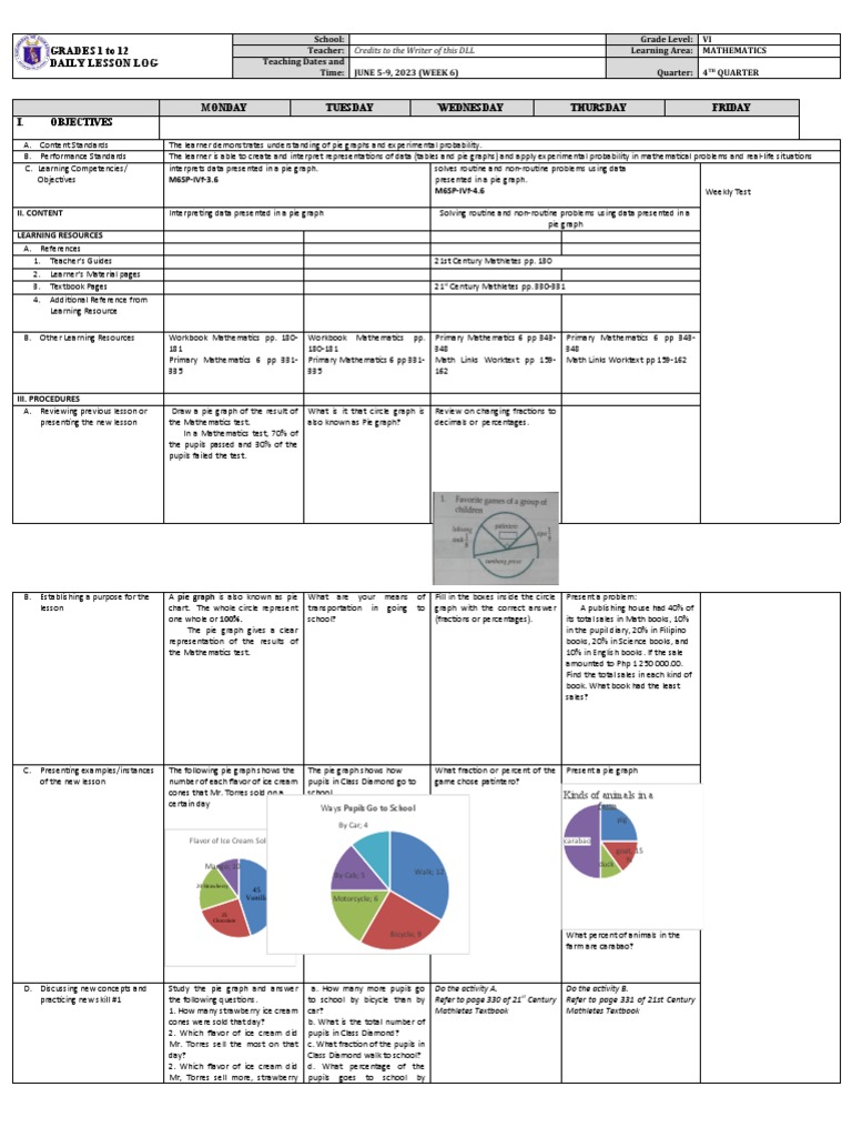DLL - Mathematics 6 - Q4 - W6 | PDF