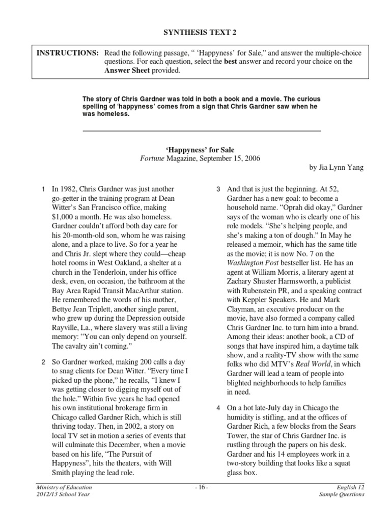 Reading Comprehension 4 | PDF