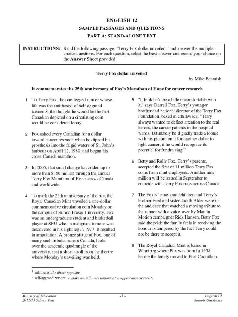 Reading Comprehension 1 | PDF