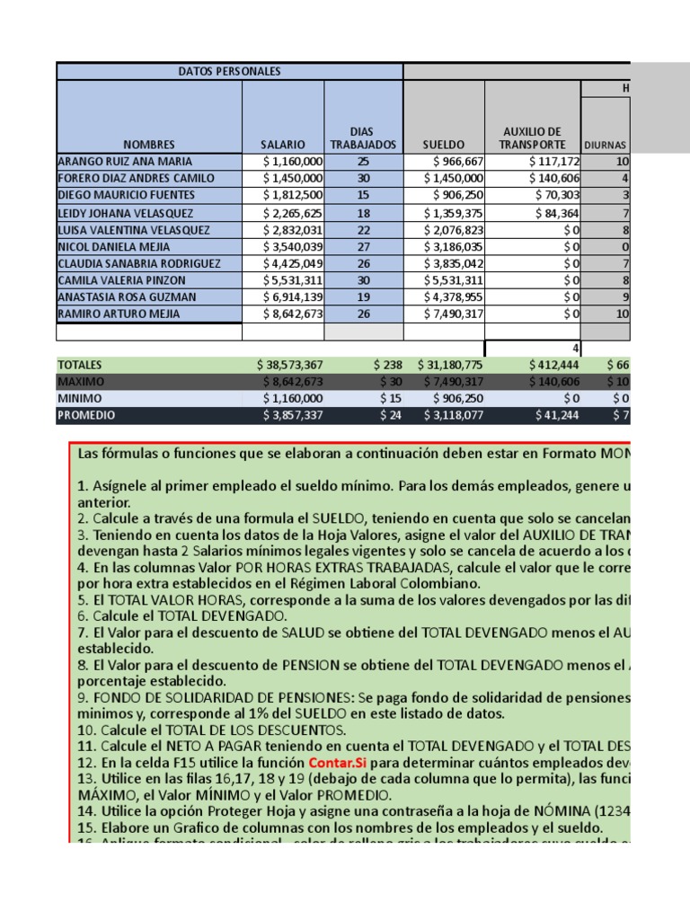 Practica Formulas | PDF