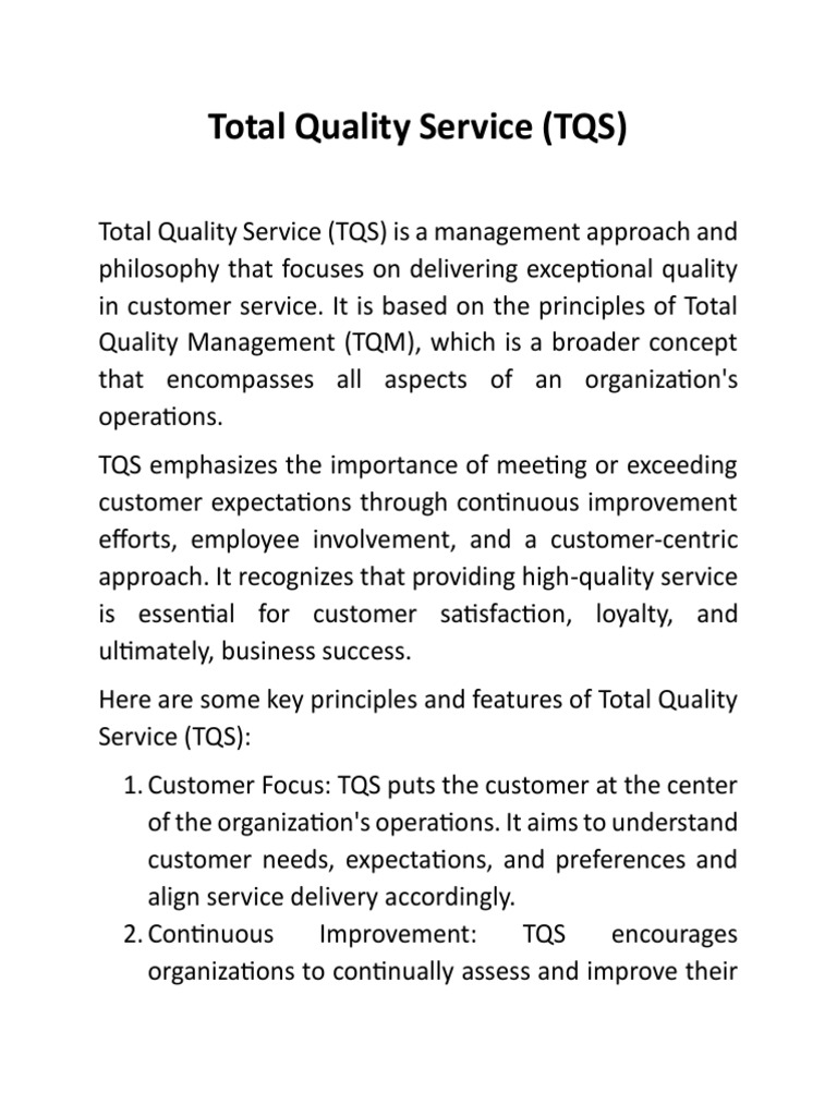 Total Quality Service | PDF | Business Process | Business Economics