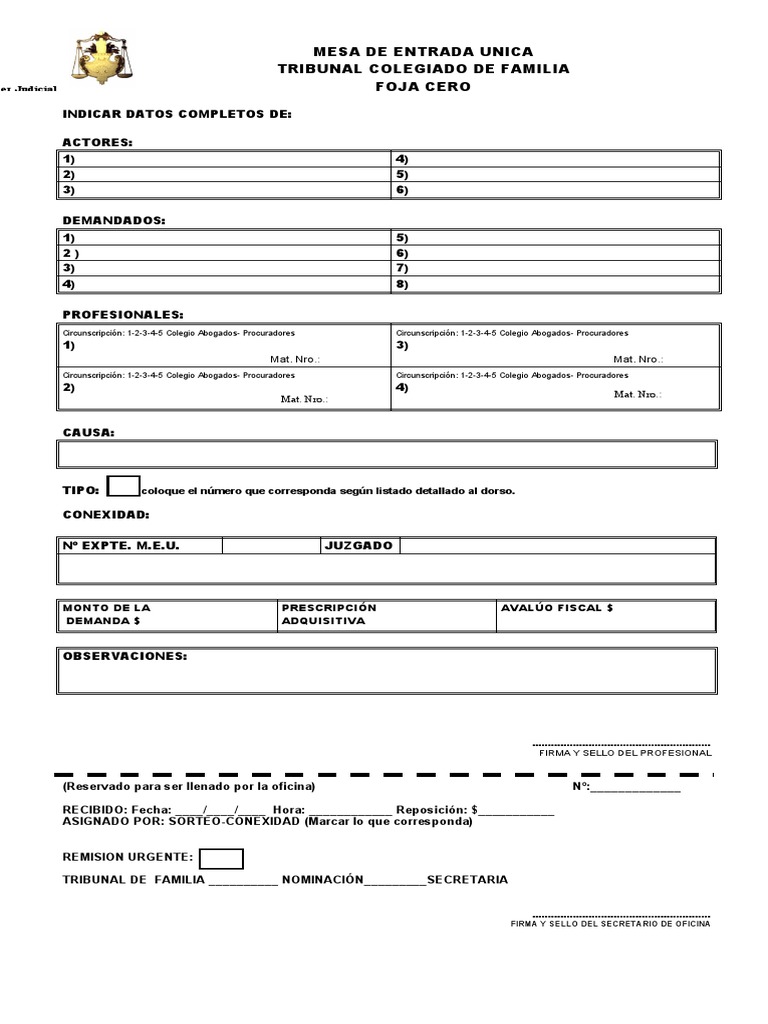 FOJA 0 Colegiado de Familia | PDF | Divorcio | Instituciones sociales