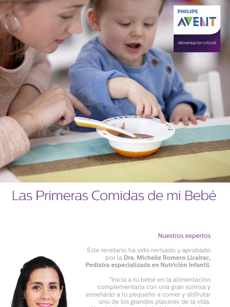 Recetario Las Primeras Comidas de Mi Bebe Avent | PDF | Alimentos | Batata