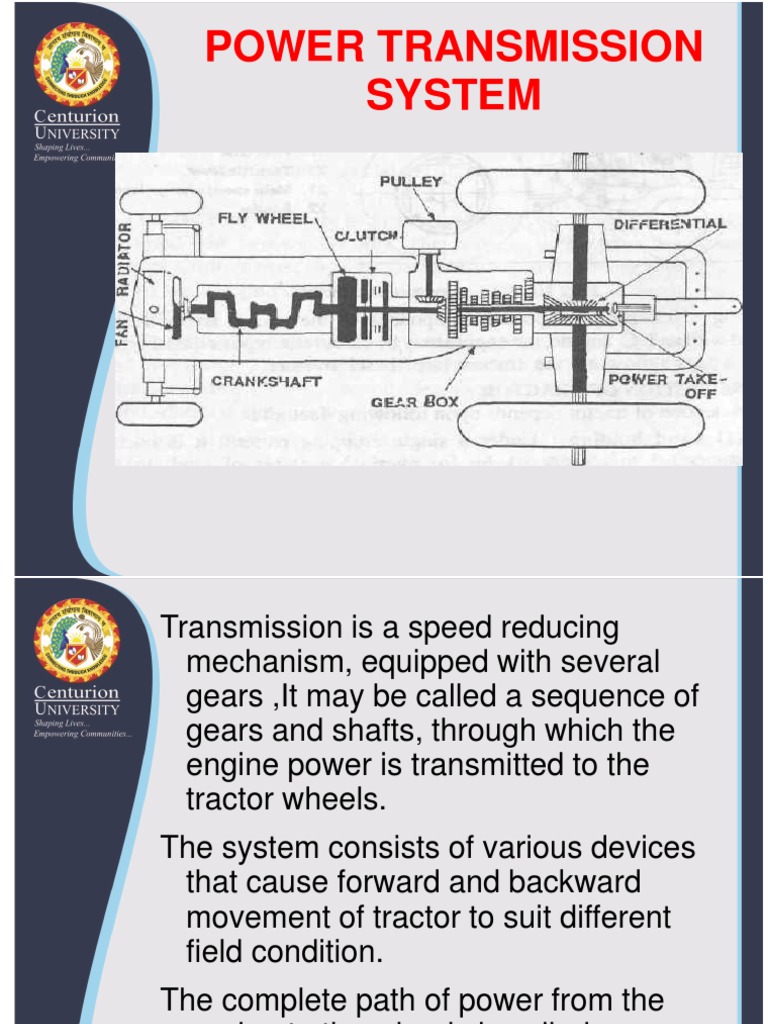 Tractor Power Transmission System Explained | PDF | Clutch | Manual ...