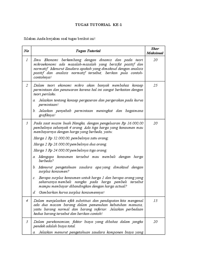 Tugas Tutorial 1 Mikro | PDF