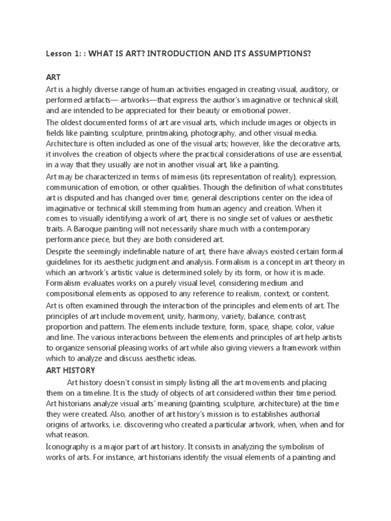 Art Introduction | PDF | Aesthetics | Art History