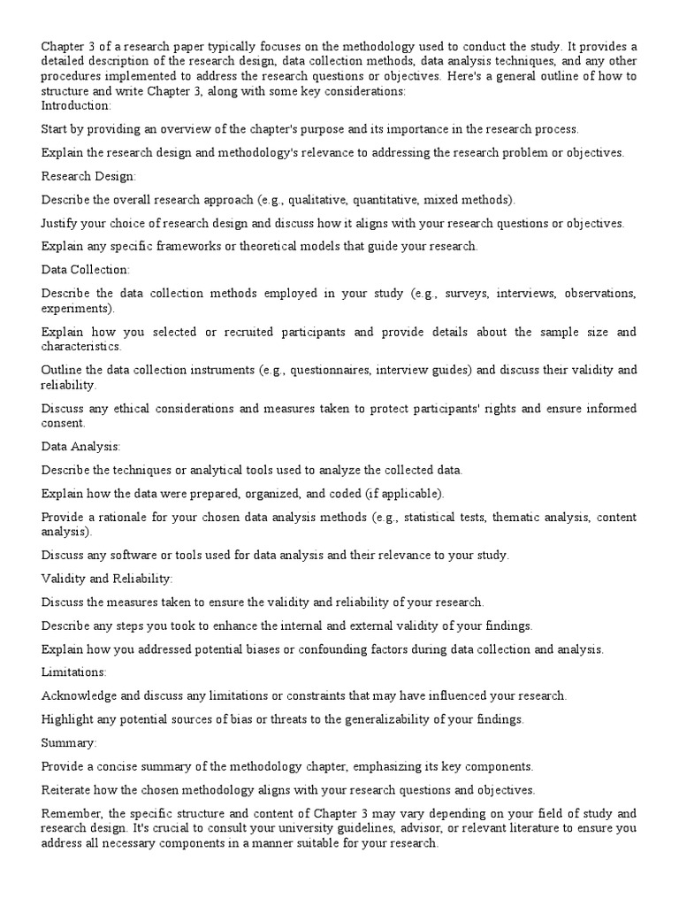 Chapter 3: Research Methodology Guide | PDF | Methodology | Data