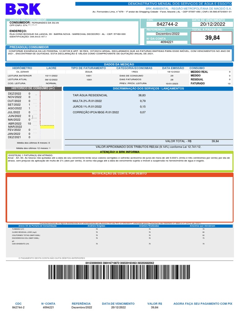fatura BRK - DEZ - 2022- | PDF
