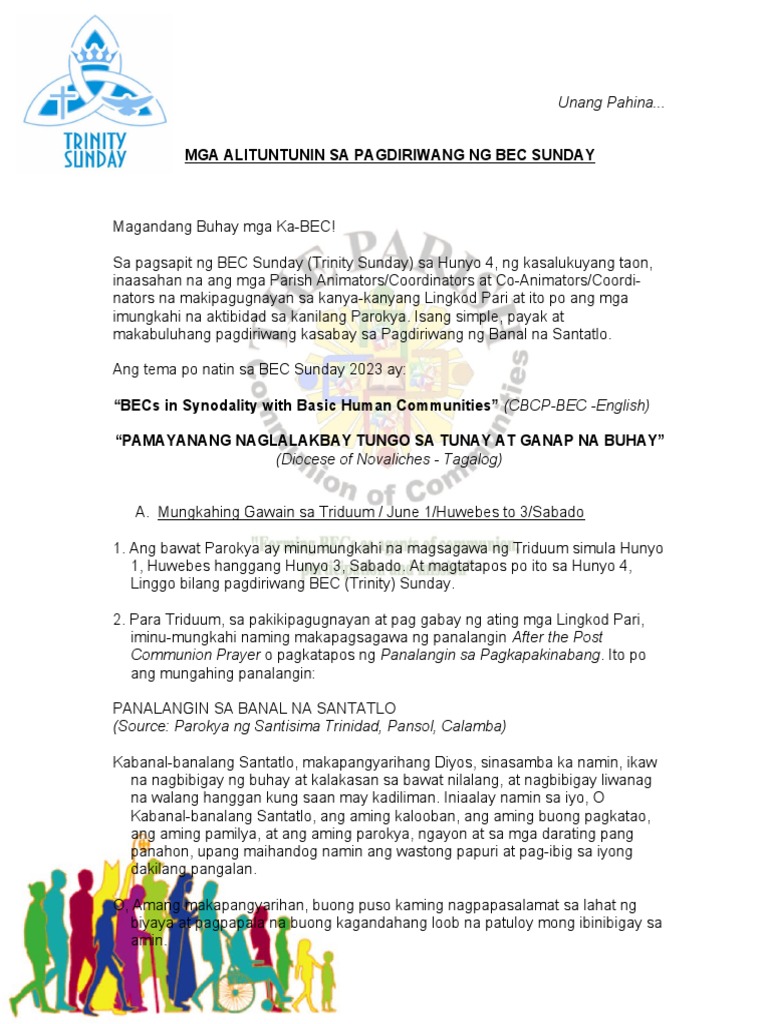 01 BEC Sunday 2023 Guidelines For Parishes | PDF