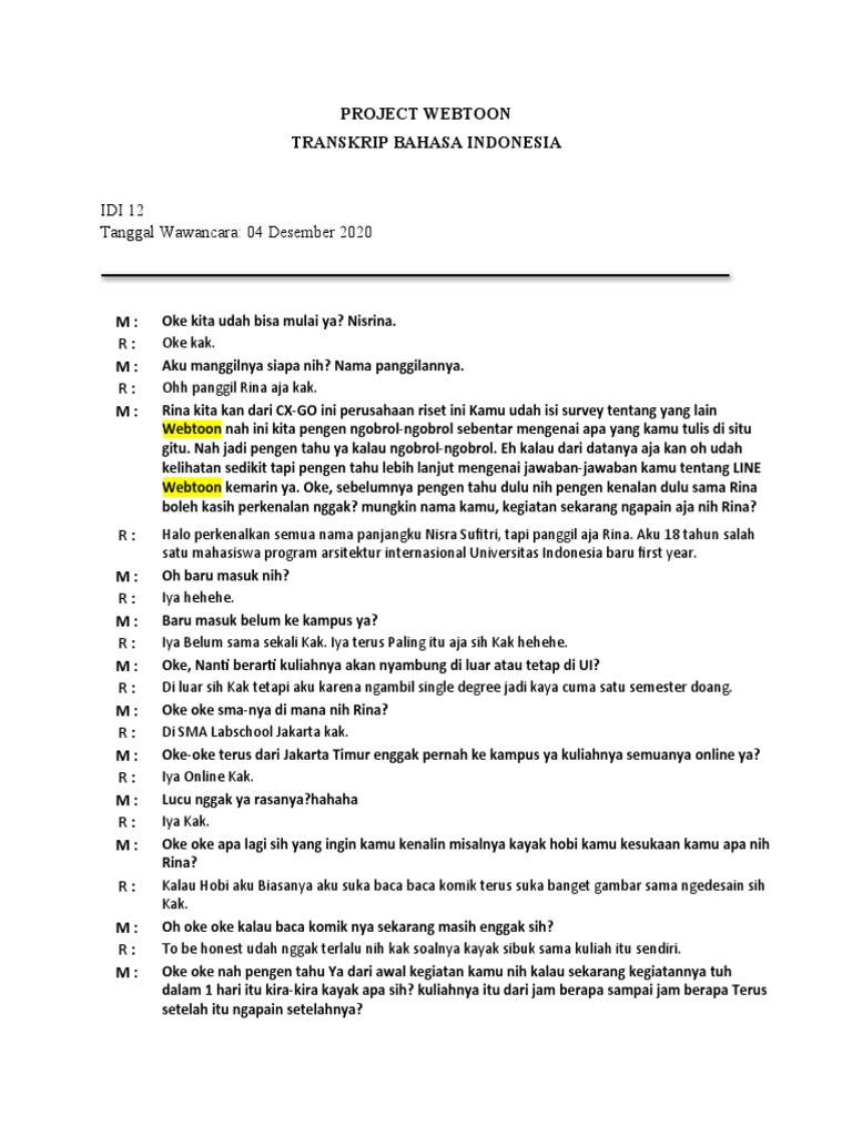 Contoh Transcribe | PDF