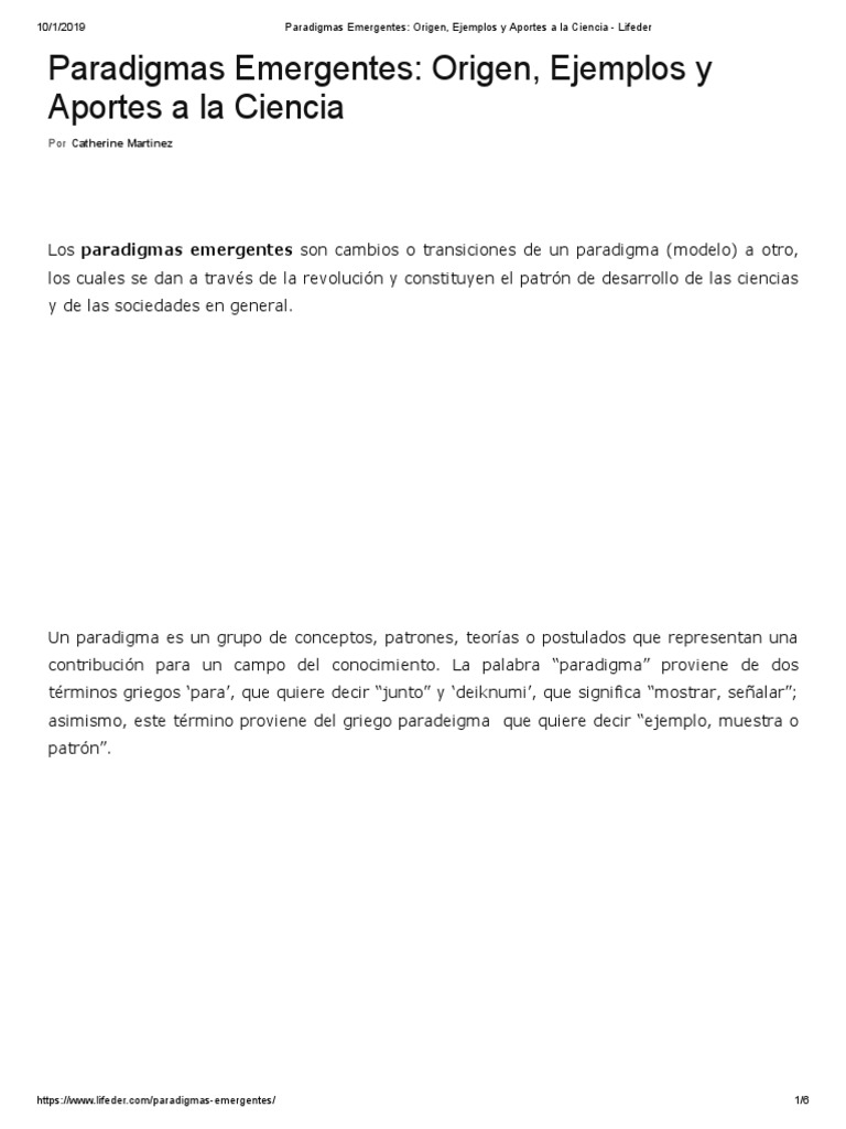 Ejemplos de Paradigmas Emergentes | PDF | Paradigma | Science