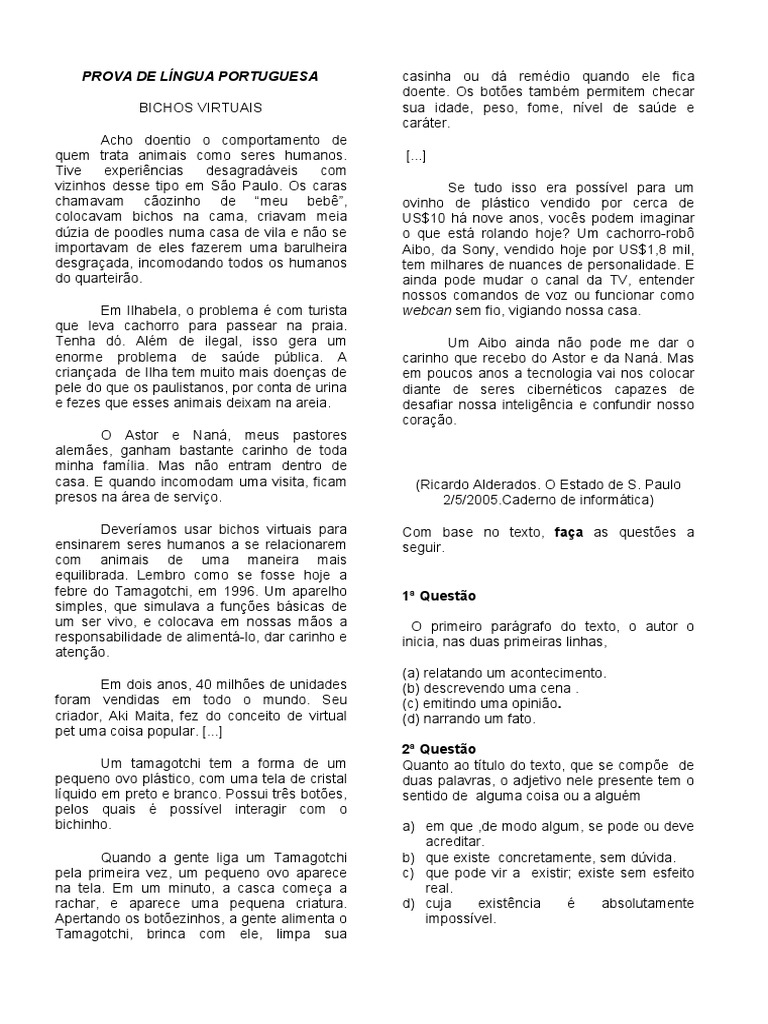 Prova Port-Mat - 23jul - Moc2022 Cpsant | PDF