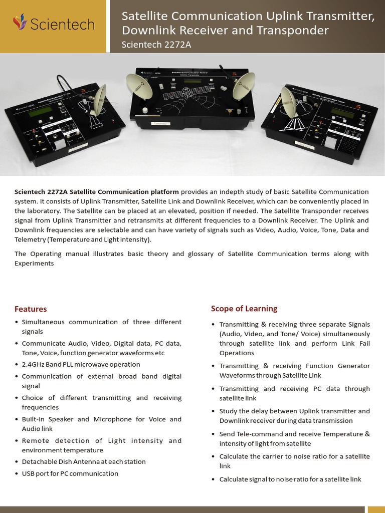 Satellite Communication Uplink Transmitter Downlink Receiver and ...
