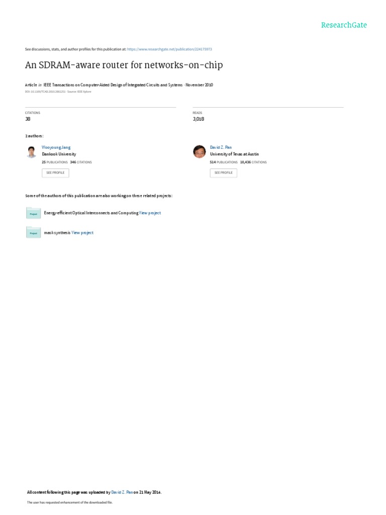 Sdram JRN | PDF | Routing | System On A Chip