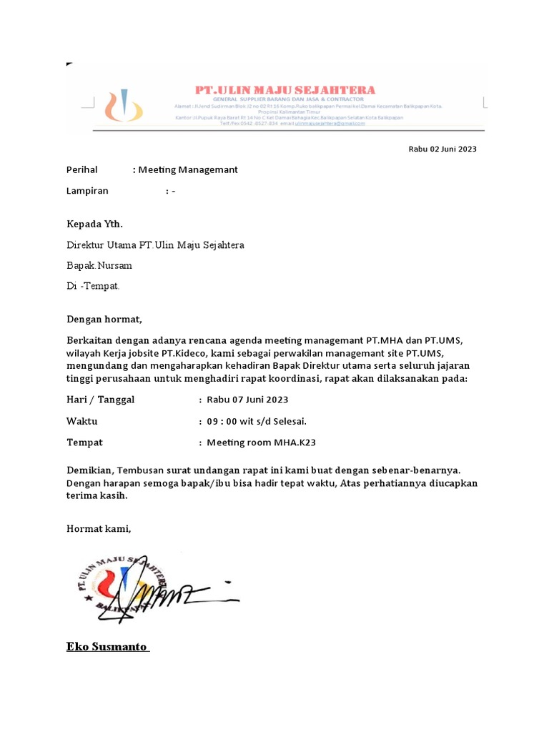 Contoh-Surat-Resmi-Perusahaan | PDF