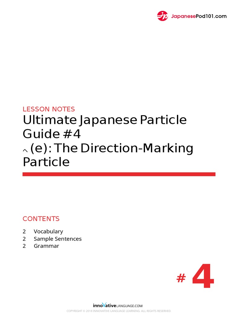 JUPAG L4 031718 Jpod101 | PDF | Japanese Language | Language Mechanics