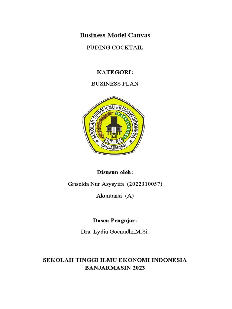 Business Model Canvas - GRISELDA NUR ASYSYIFA - 2022310057 | PDF
