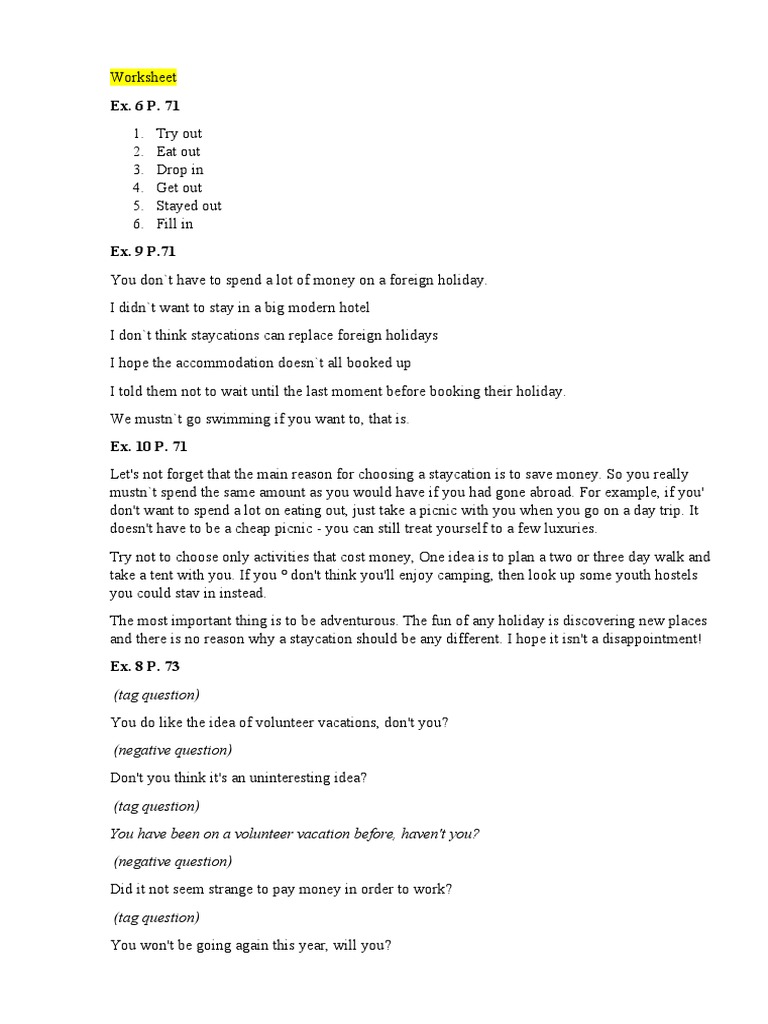 Worksheet - 15.02. - Unusual Hotels | PDF