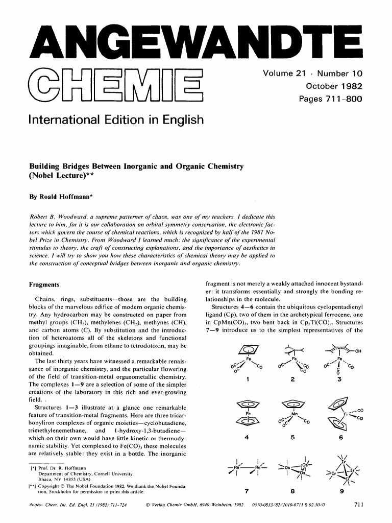 Angew Chem Int Ed Engl - October 1982 - Hoffmann - Building Bridges ...