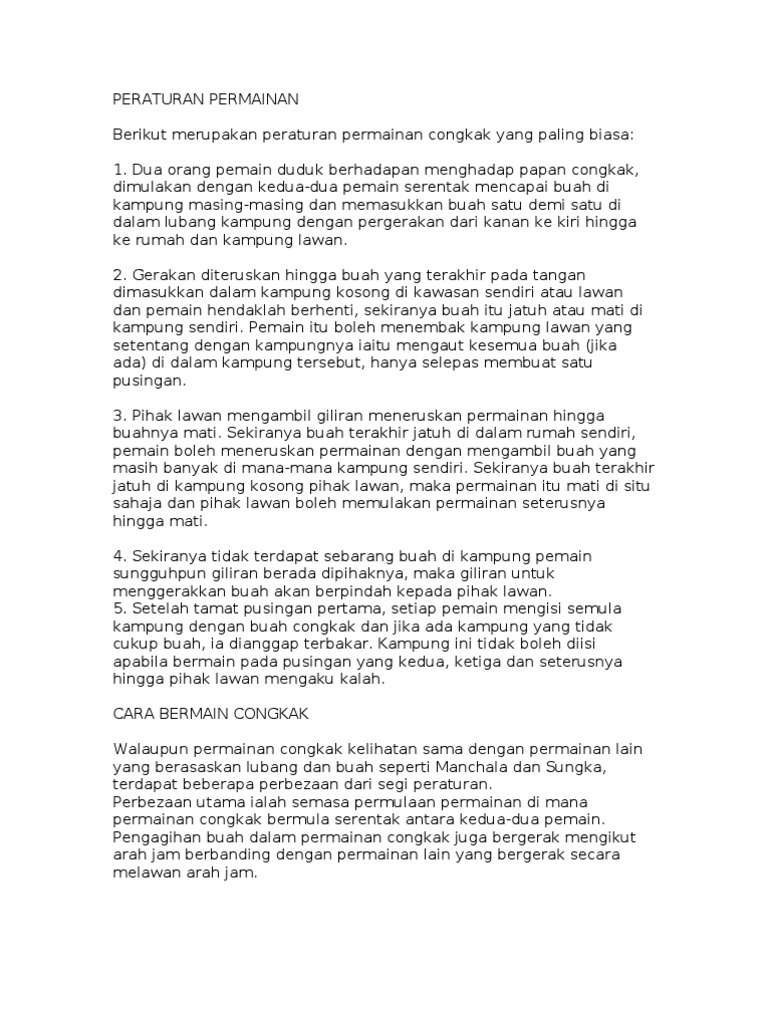 Peraturan Permainan | PDF