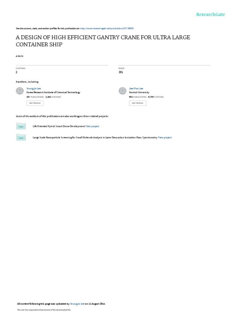 A Design Of High Efficient Gantry Crane For Ultra Pdf Crane