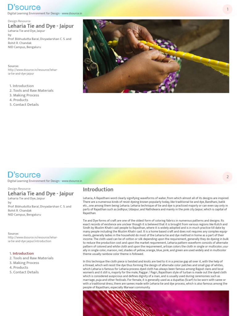 Leharia Tie and Dye Jaipur | PDF | Dyeing | Textiles