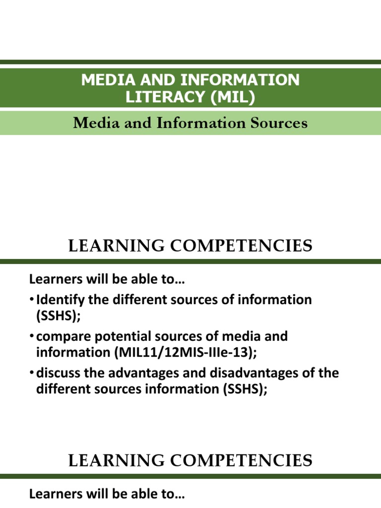 Media and Information Sources | PDF