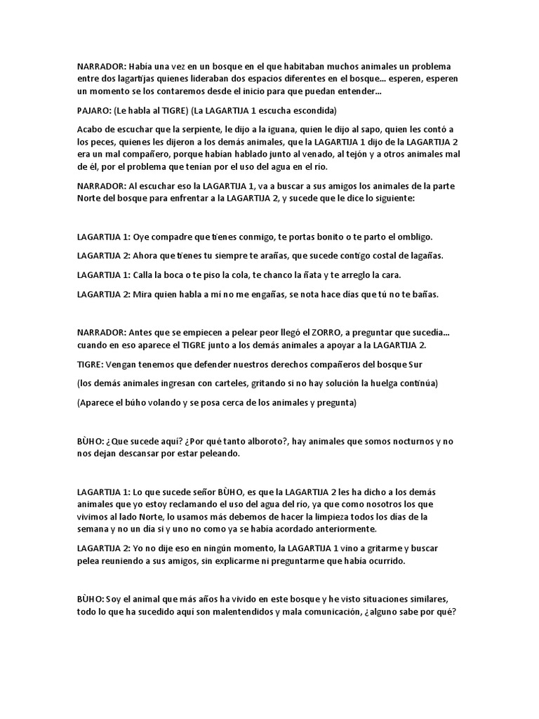 Cuento De Los Animales Del Bosque Pdf