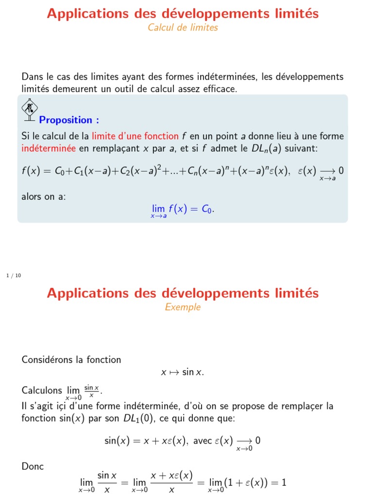 Calcul des limites et formes indéterminées | PDF | Mathématiques ...