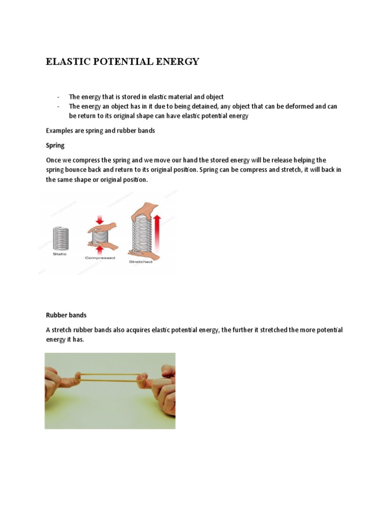 Elastic Potential Energy | PDF