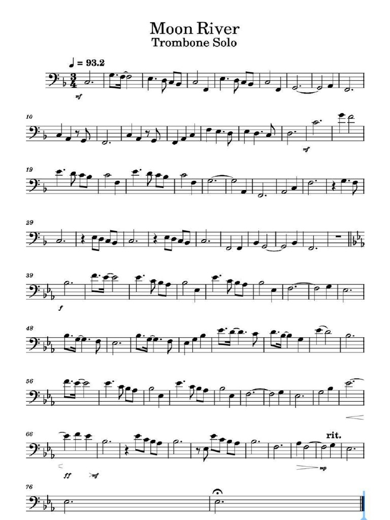 Moon River (Trombone Solo) | PDF