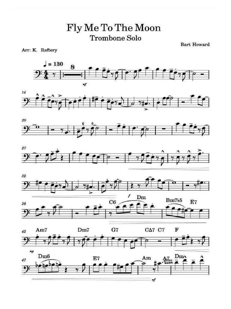 Fly Me To The Moon (Trombone Solo) | PDF