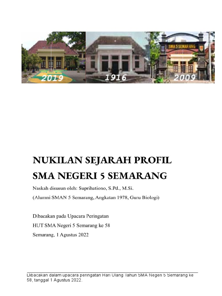 NUKILAN SEJARAH PROFIL SMA NEGERI 5 SEMARANG | PDF
