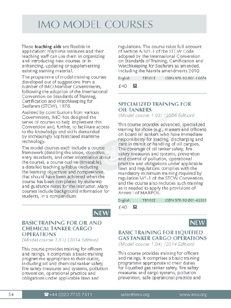 List of IMO Model Courses | PDF