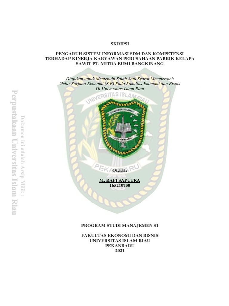 Skripsi Pengaruh Sim SDM PT Mitra Bumi | PDF