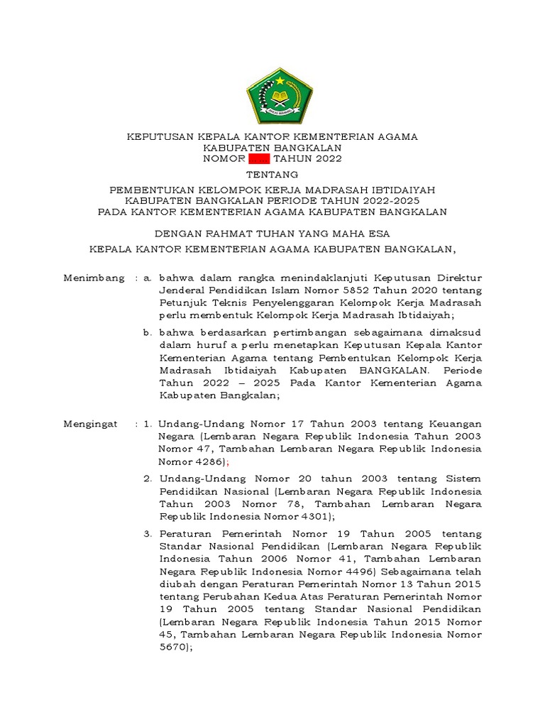 Template SK KKMI | PDF