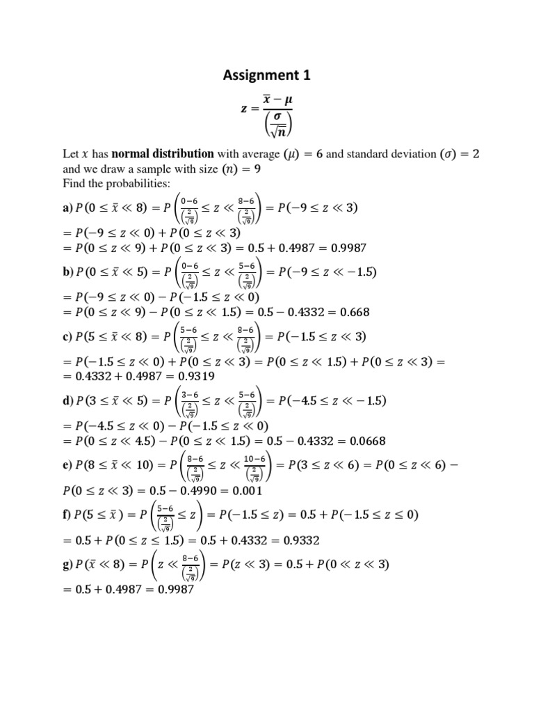 Assignment #1 | PDF | Statistical Inference | Statistics