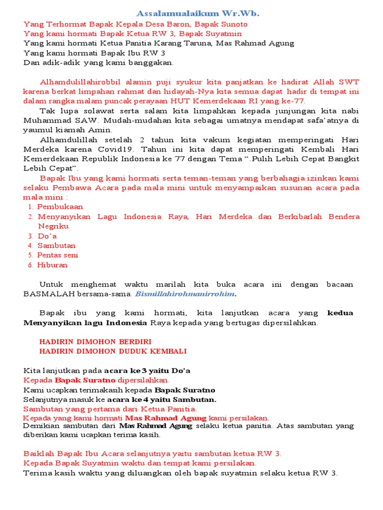 Susunan Acara-1 | PDF