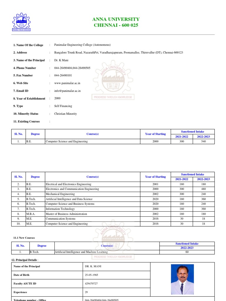 Panimalar Engg., College | PDF